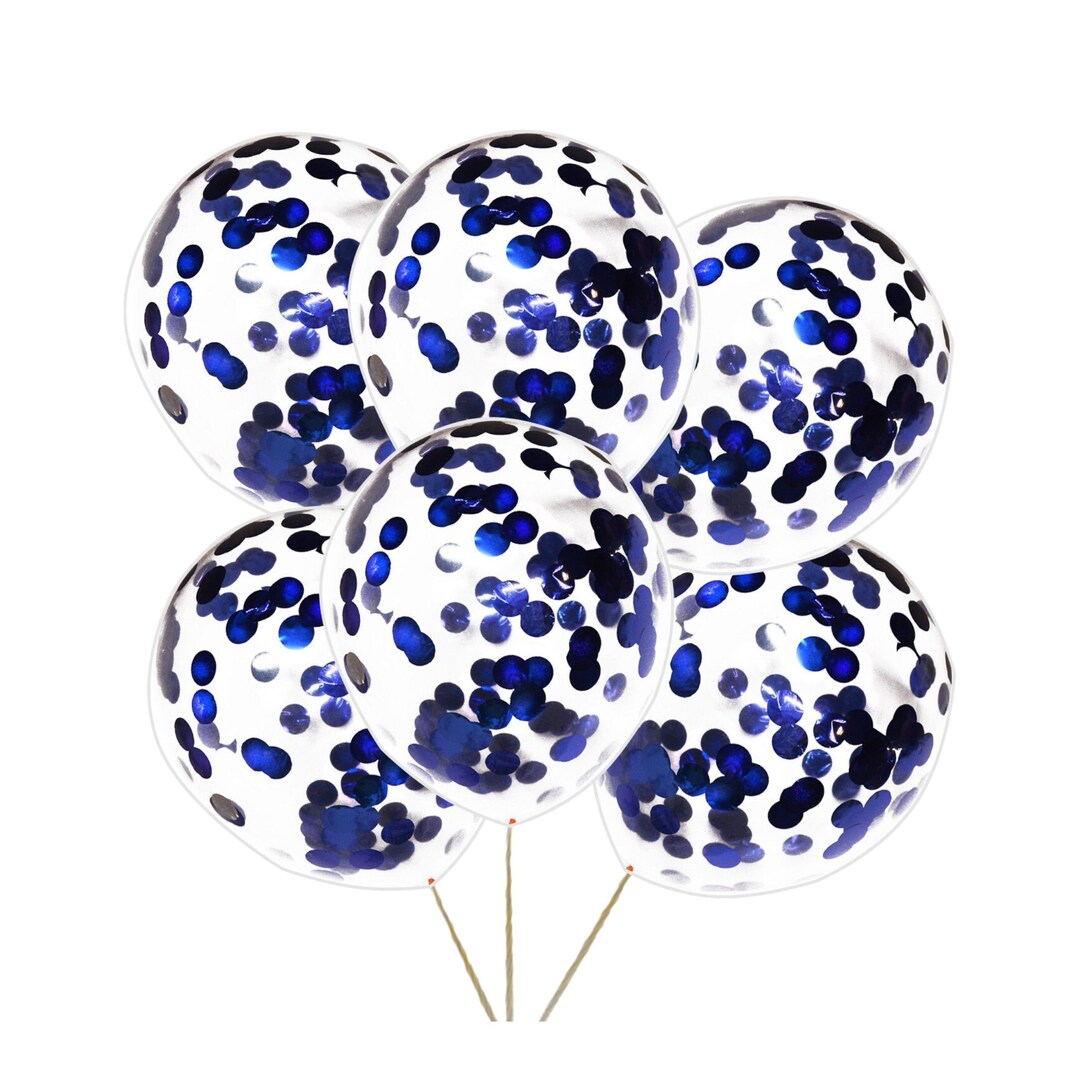 Deep Blue Foil Confetti Balloons 11" Party Decoration, Birthday Bridal ...