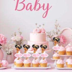 24 Little African American Princess Cupcake Toppers, DIY - Etsy