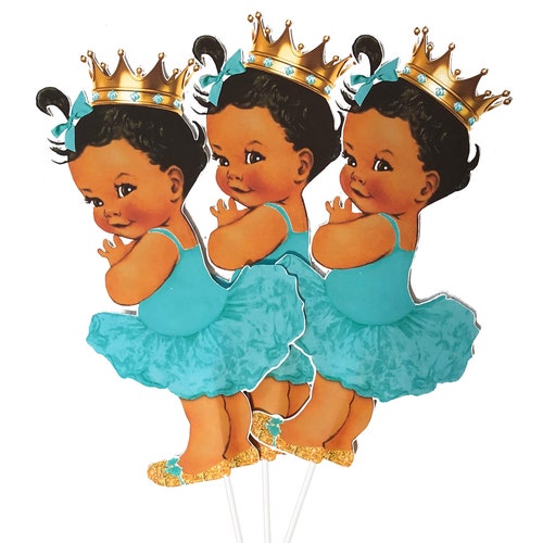 3 Rainbow Princess Centerpieces African American Birthday - Etsy