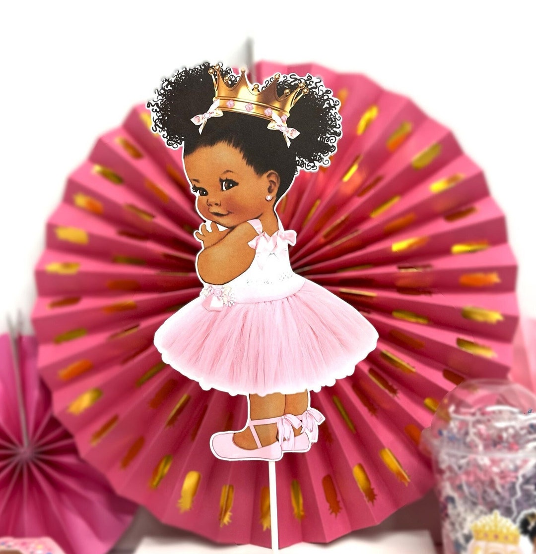 Pink Princess Centerpieces African American Baby Shower Birthday ...