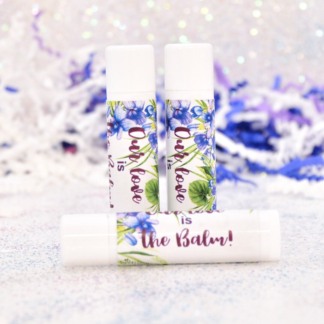 Lip Balm Label, 30 Violet Lip Balm Stickers, Personalized Violet Labels ...
