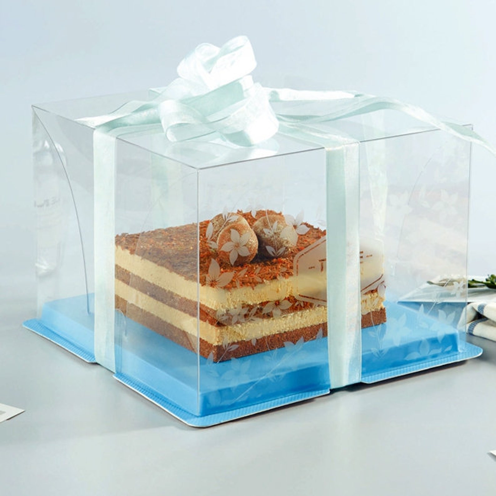 Large Wedding Cake Box Line Green Gift Favor 10 X - Etsy