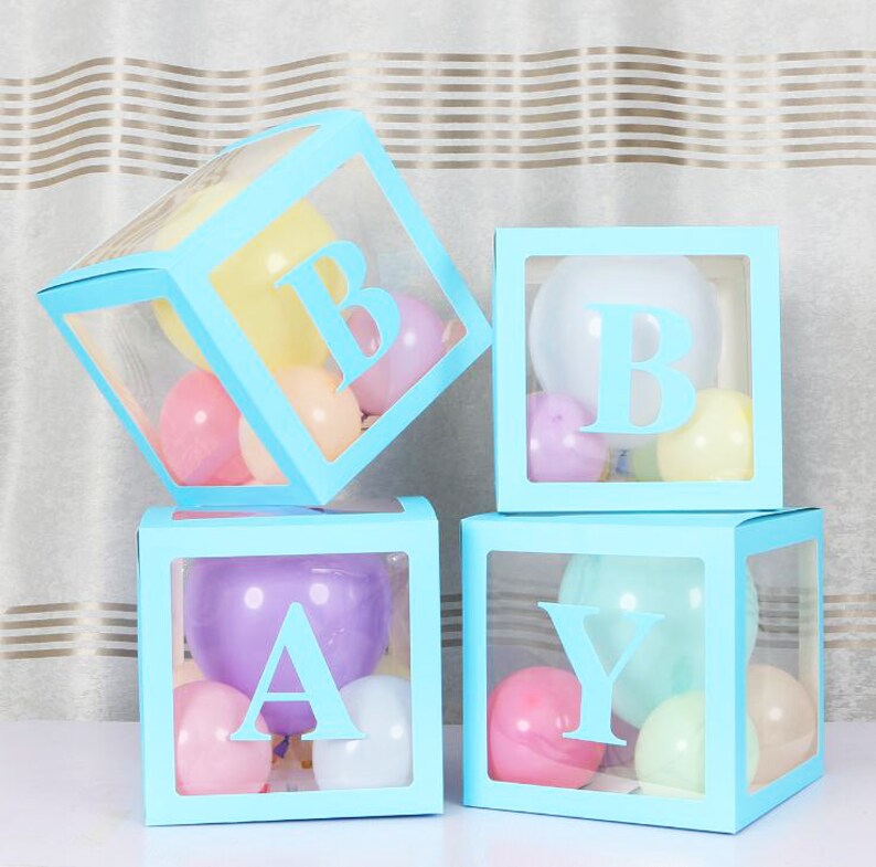 Blue Clear Balloon Baby Shower Boxes Boy Balloon Decor - Etsy