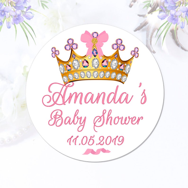 Princess Baby Shower Labels Baby Shower Stickers Baby Girl - Etsy