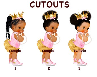 Pink Princess Centerpieces African American Baby Shower - Etsy