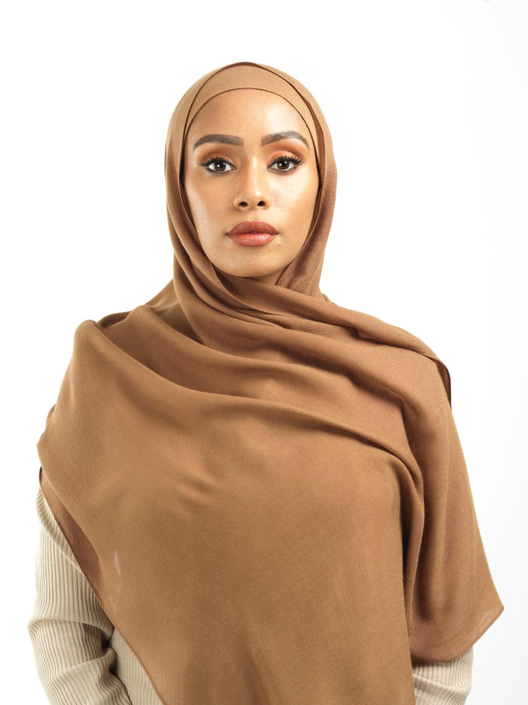 Caramel Modal Hijab Matching Set - Etsy