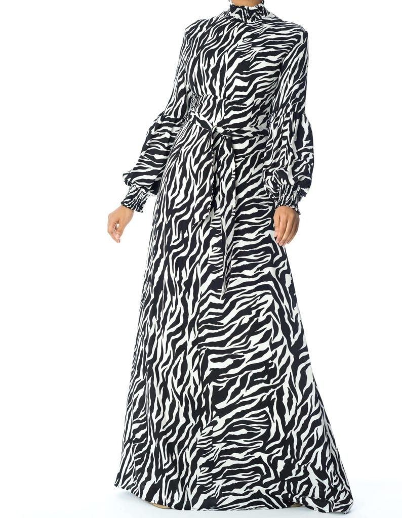 Wild Zebra Print Maxi Dress - Etsy