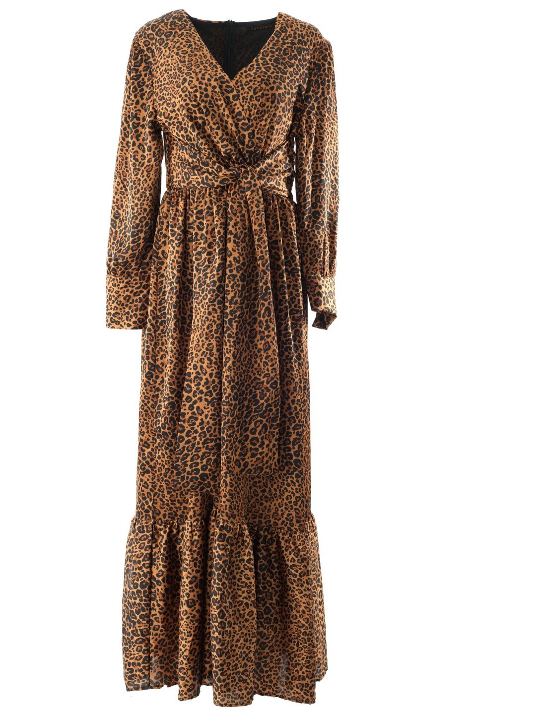 Brown Cheetah Print Satin Maxi Modest Dress - Etsy
