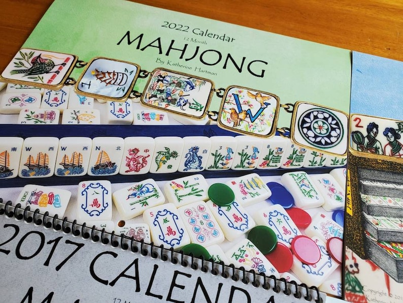 Past Mahjong Themed Calendars Wall Mini and Postcard - Etsy