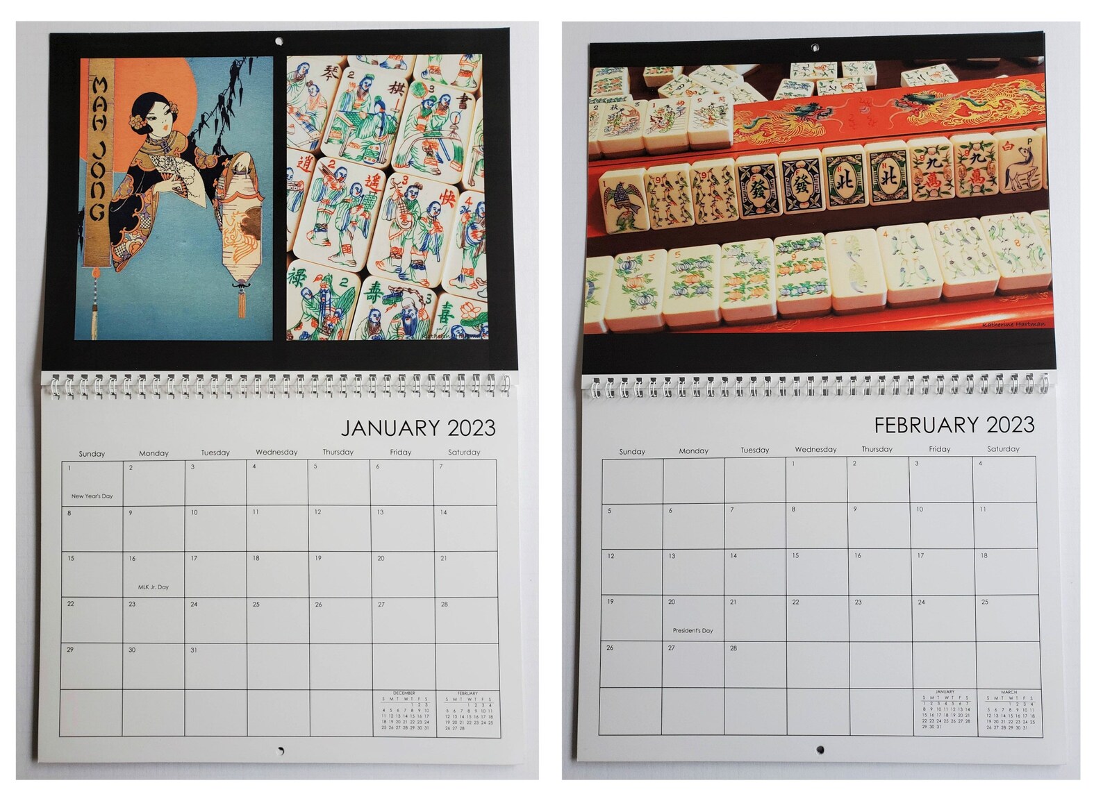 2023 Wall Calendar Vintage Mahjong Tiles Artwork - Etsy