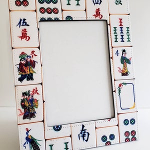 Frame, Mid-century Bone Tile Design, Mahjong Theme for 5 X 7 Inches ...