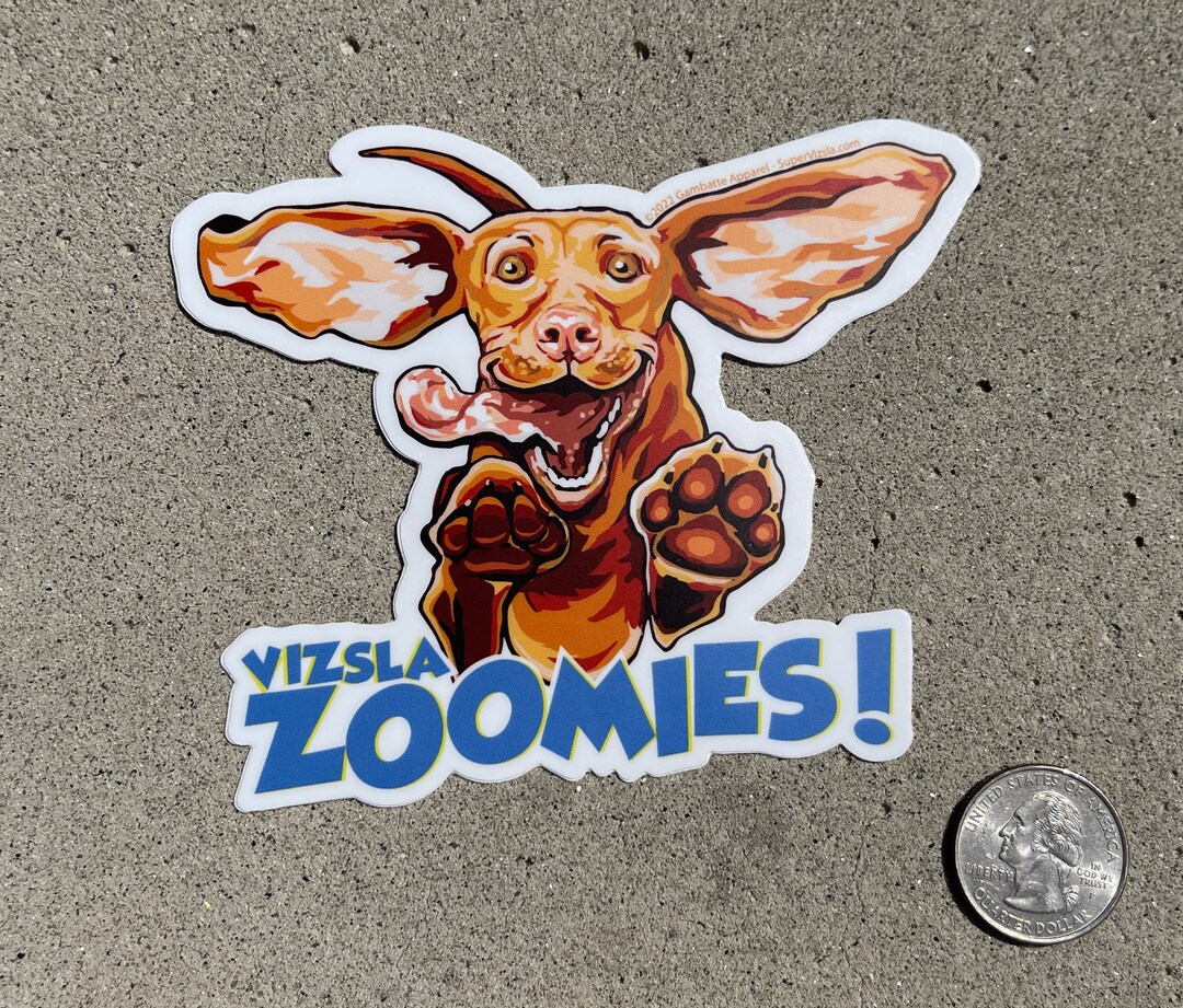 Vizsla Zoomies Sticker Pack: Happy Puppy Cartoon Decals - Etsy