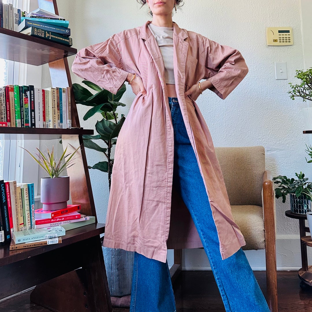 90s Cotton Pink Duster Jacket - Etsy