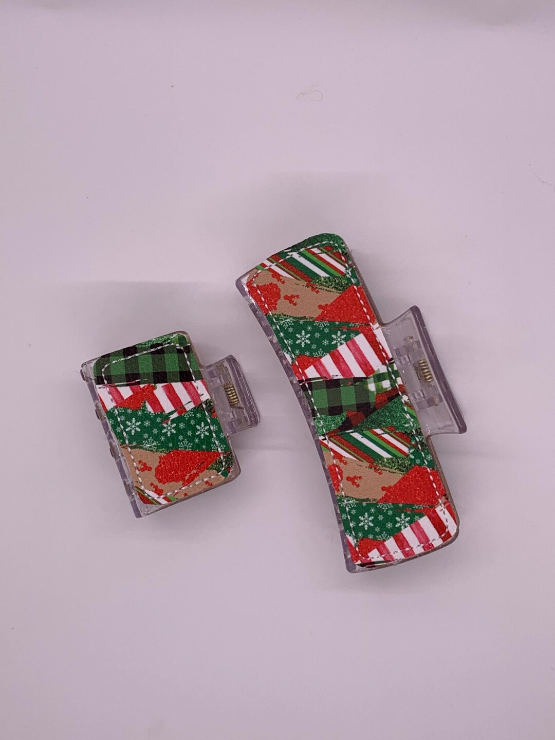 Holiday Hair Claw Clip: Faux Leather Christmas Accessory - Etsy