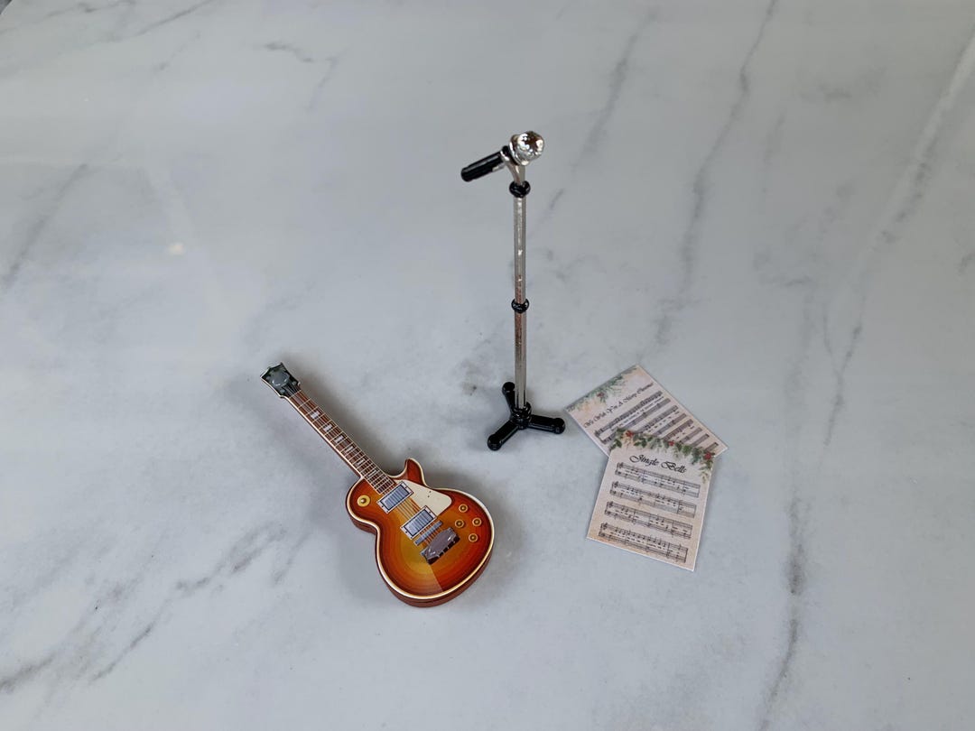 Miniature Guitar & Microphone Set | Elf Doll Music Prop - Etsy