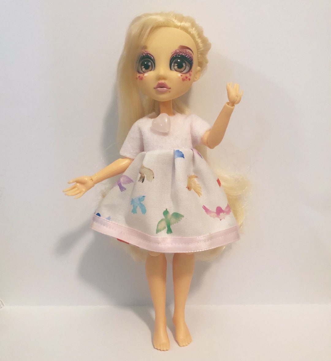 Failfix Doll Dress Handmade — "white Birds" - Etsy