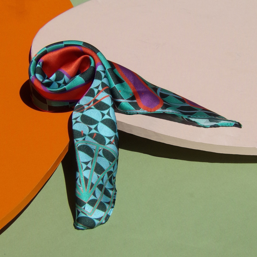GREYHOUNDS Emerald, Red & Violet Scarf ~ Libra Neckerchief Dogs Yin Yan ...