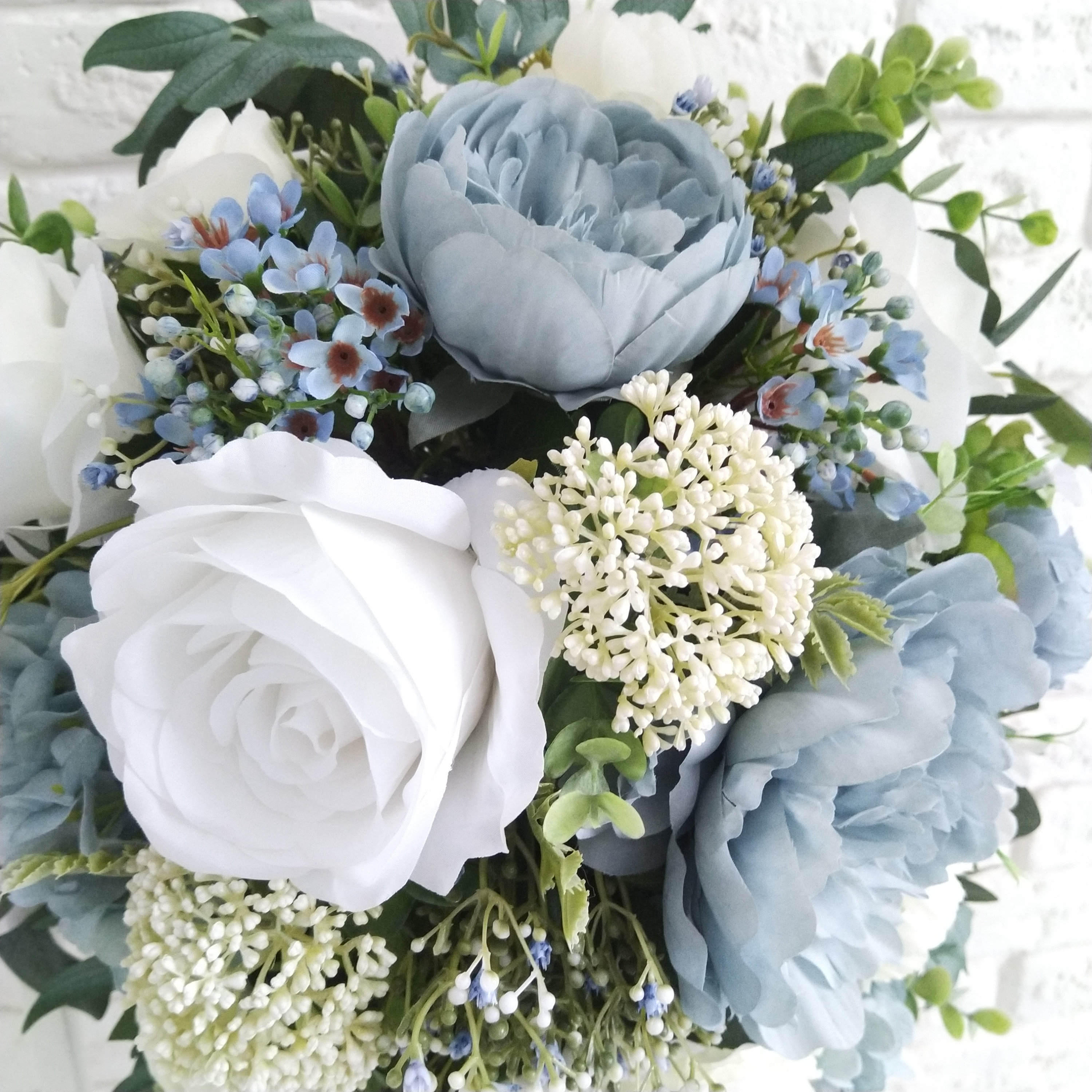 White And Blue Peony Bouquet