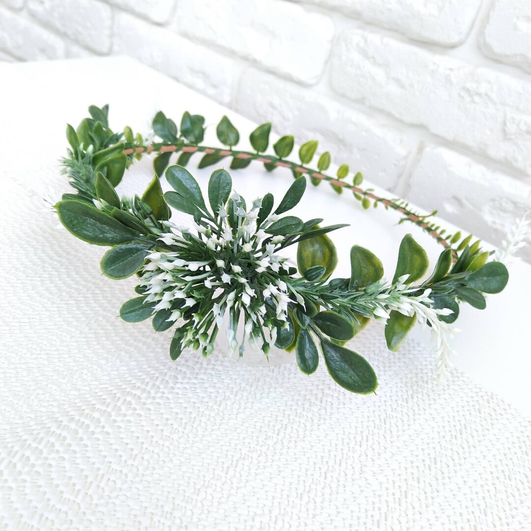Greenery Flower Crown Wedding Flower Crown Bridal Flower Crown Flower ...