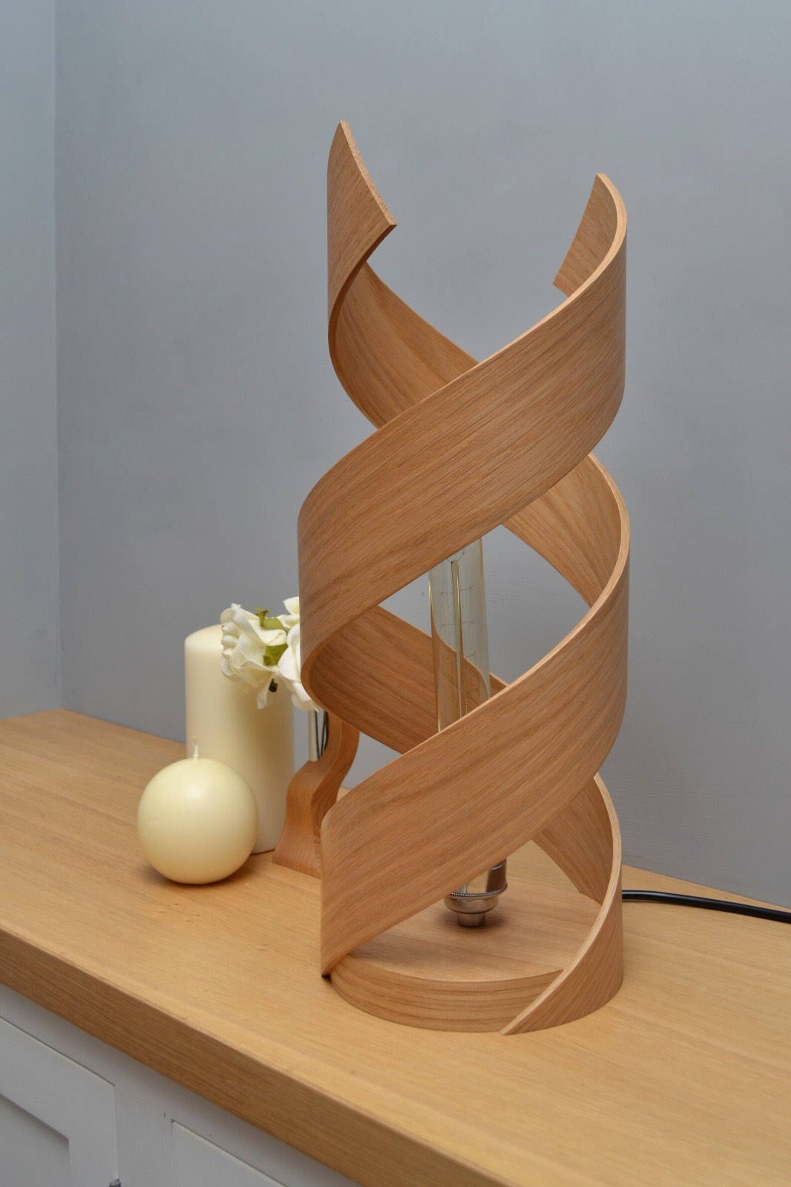 Wooden Table Lamp, Lamp Base, Oak Lamp, Table Lamp, Bedside Lamp ...