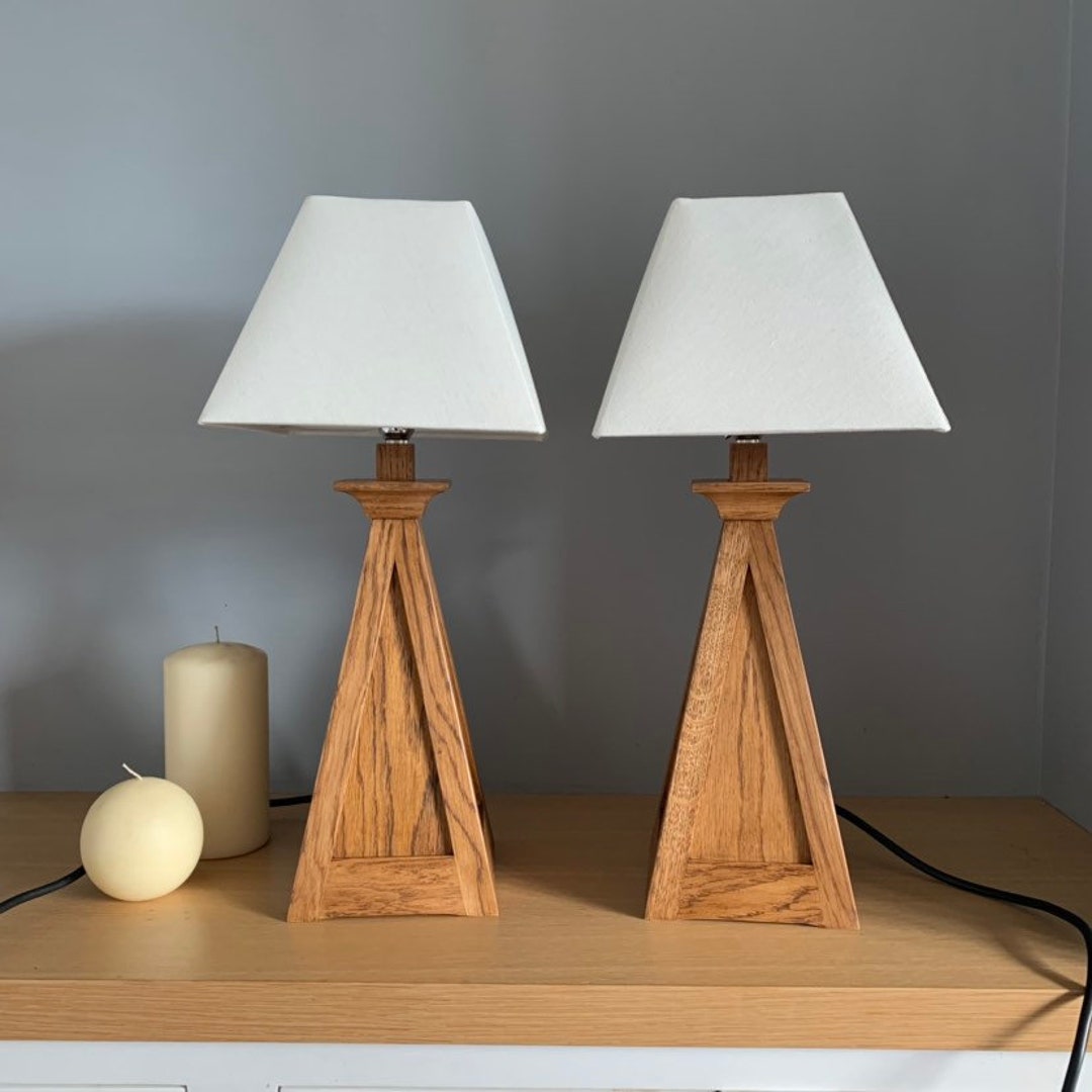 Wooden Lamp Bedside Table Lamp Oak Lamp Table Lamp Wooden - Etsy