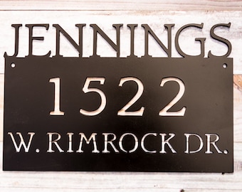 Personalized Street Metal Sign, Metal Lawn Mounted Metal Address ...