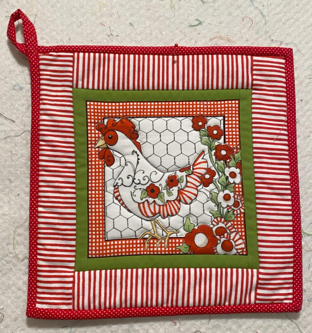 Chicken Chique Quilted Hot Pad/potholder - Etsy