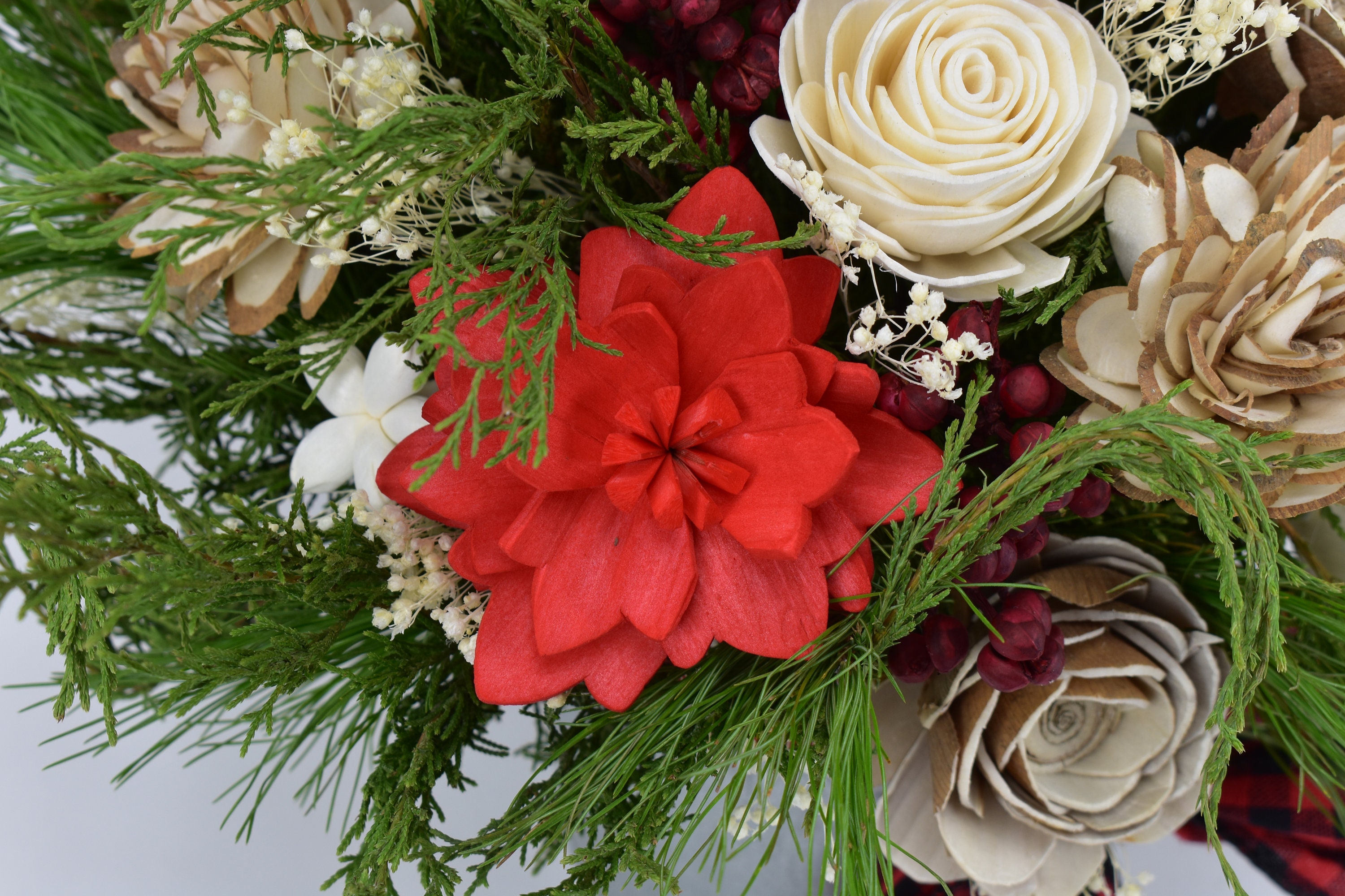 Rustic Christmas Winter Holiday Floral Arrangement - Etsy