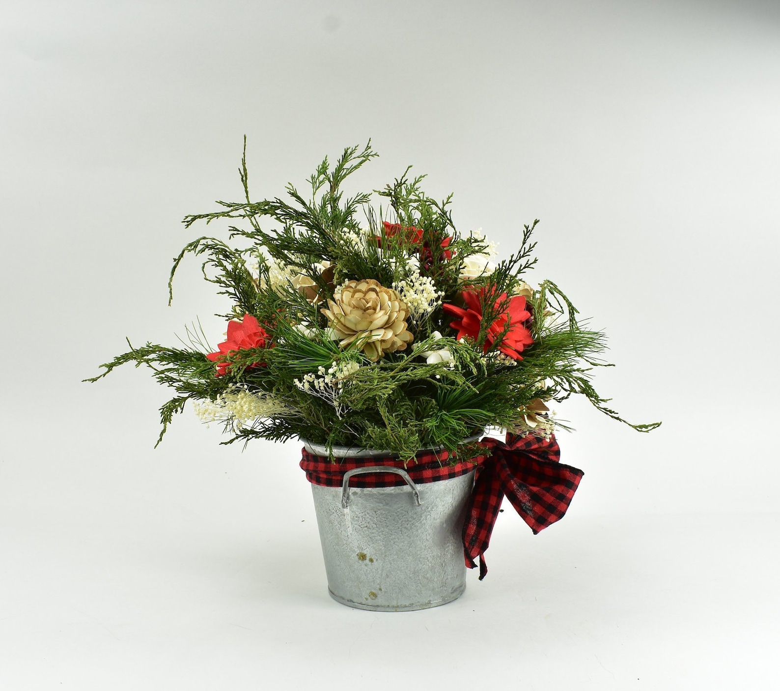 Rustic Christmas Winter Holiday Floral Arrangement - Etsy