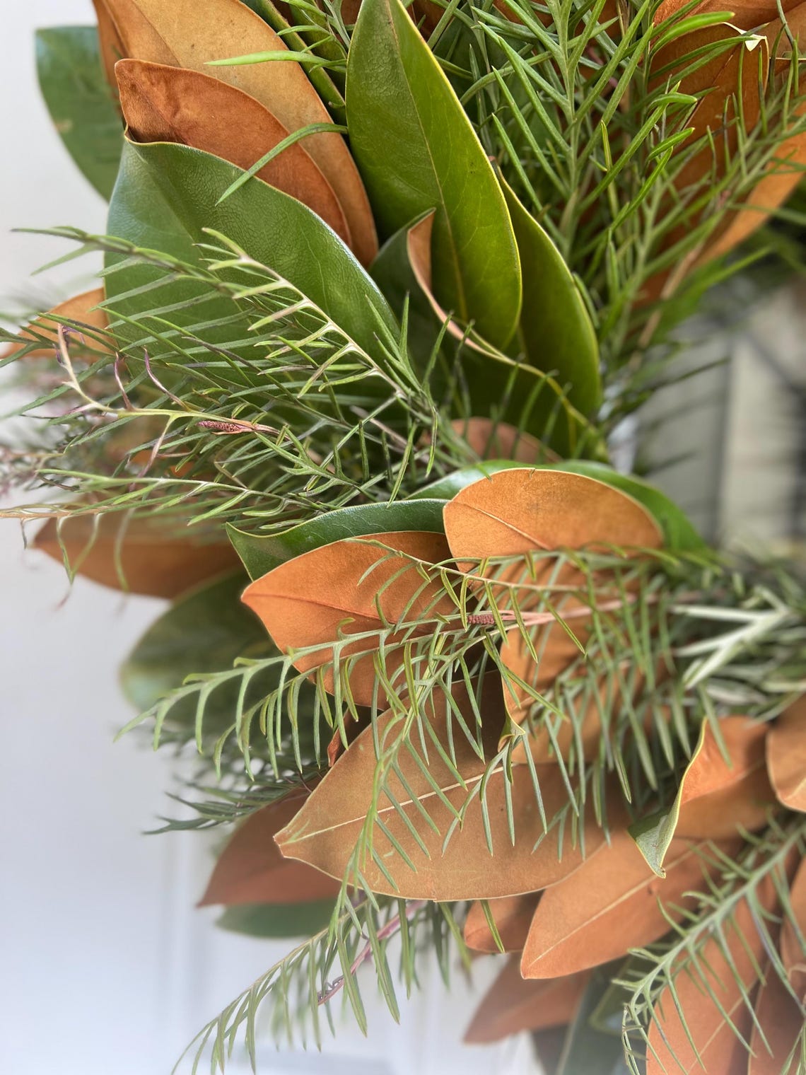 Fresh Grevillea and Magnolia Wreath, Handmade With Fresh Greenery - Etsy