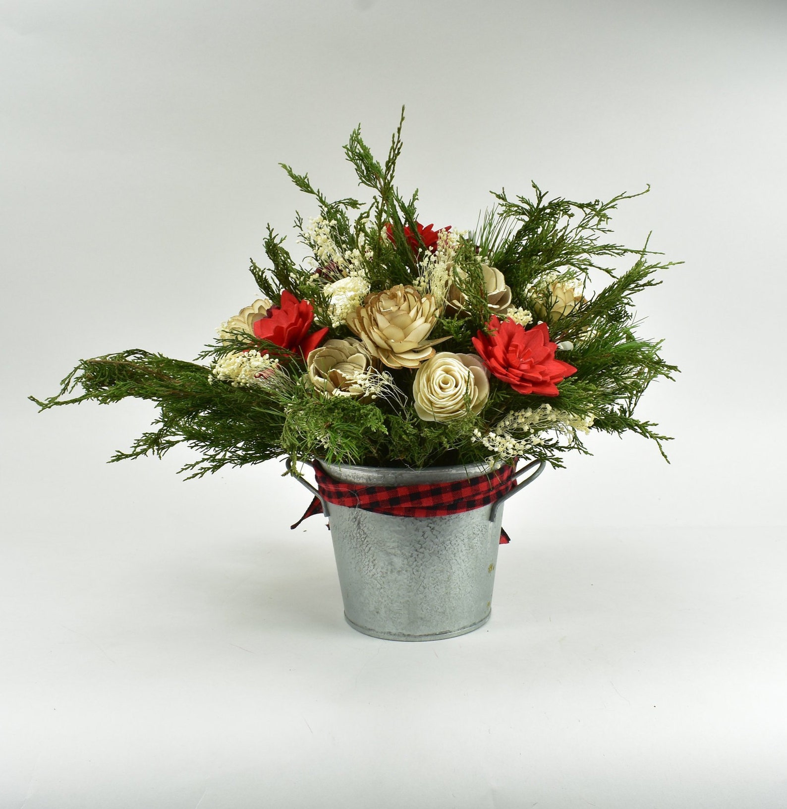 Rustic Christmas Winter Holiday Floral Arrangement - Etsy