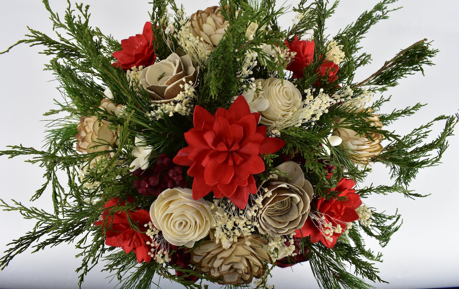 Rustic Christmas Winter Holiday Floral Arrangement - Etsy
