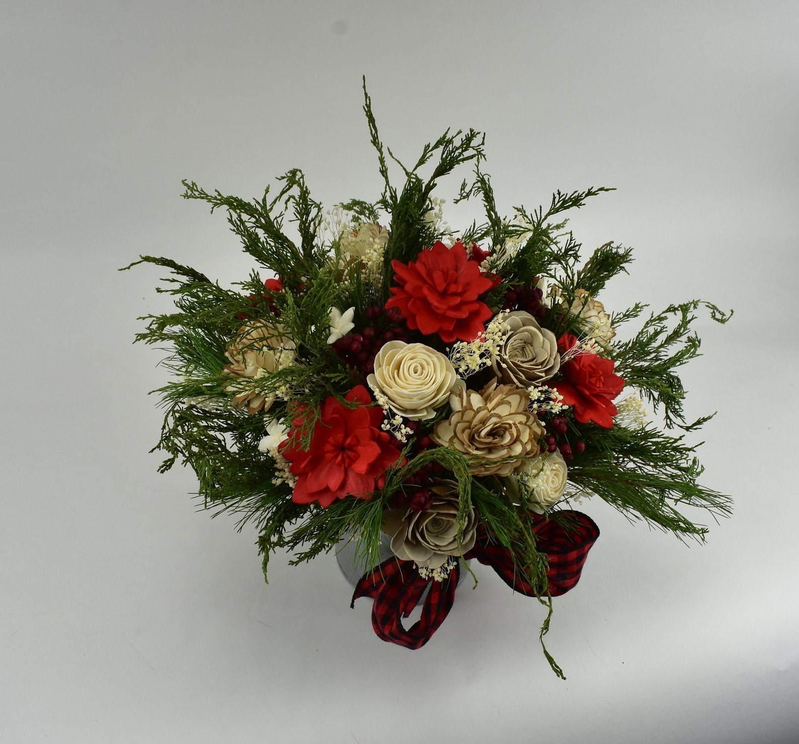 Rustic Christmas Winter Holiday Floral Arrangement - Etsy