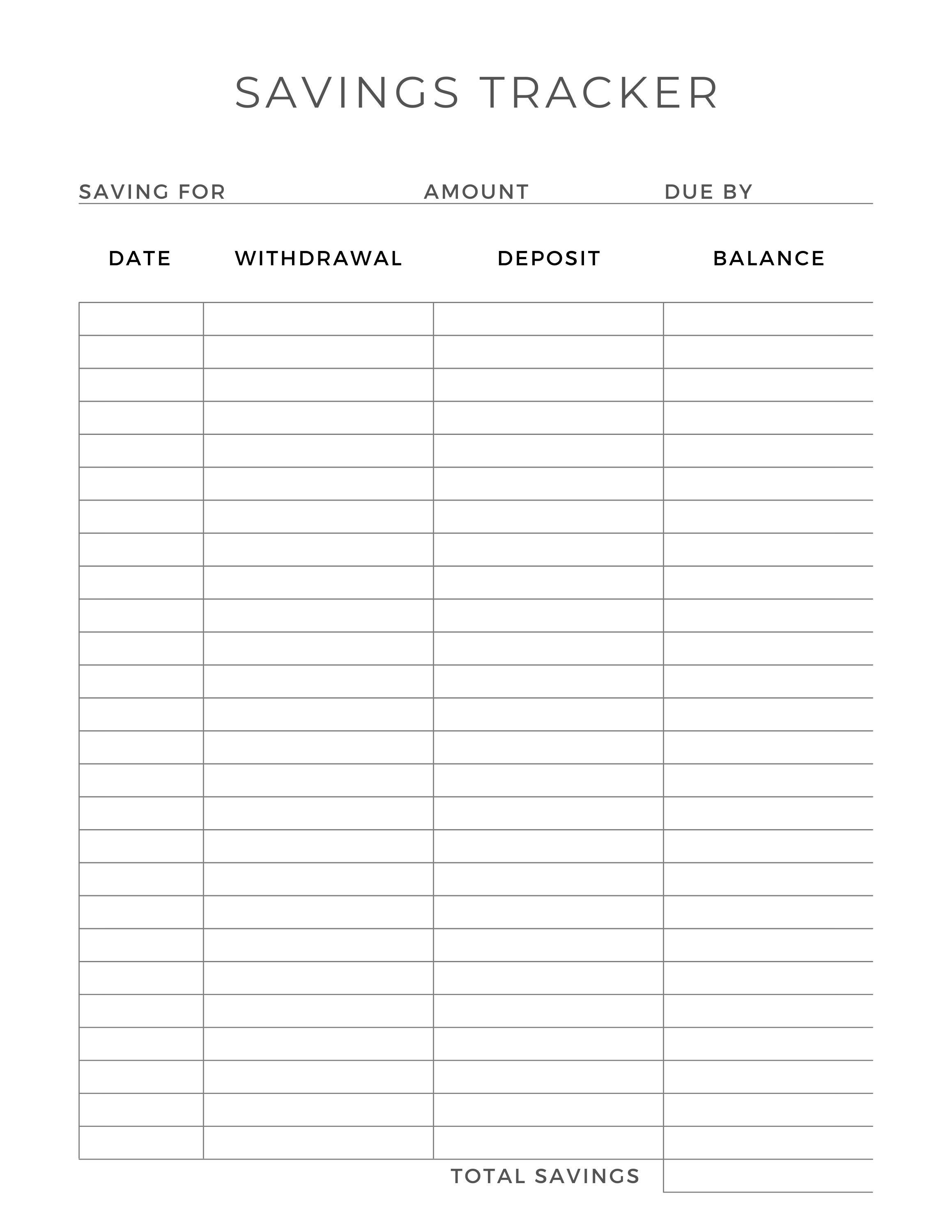 Simple Savings Tracker / Printable Digital Download / Modern - Etsy ...