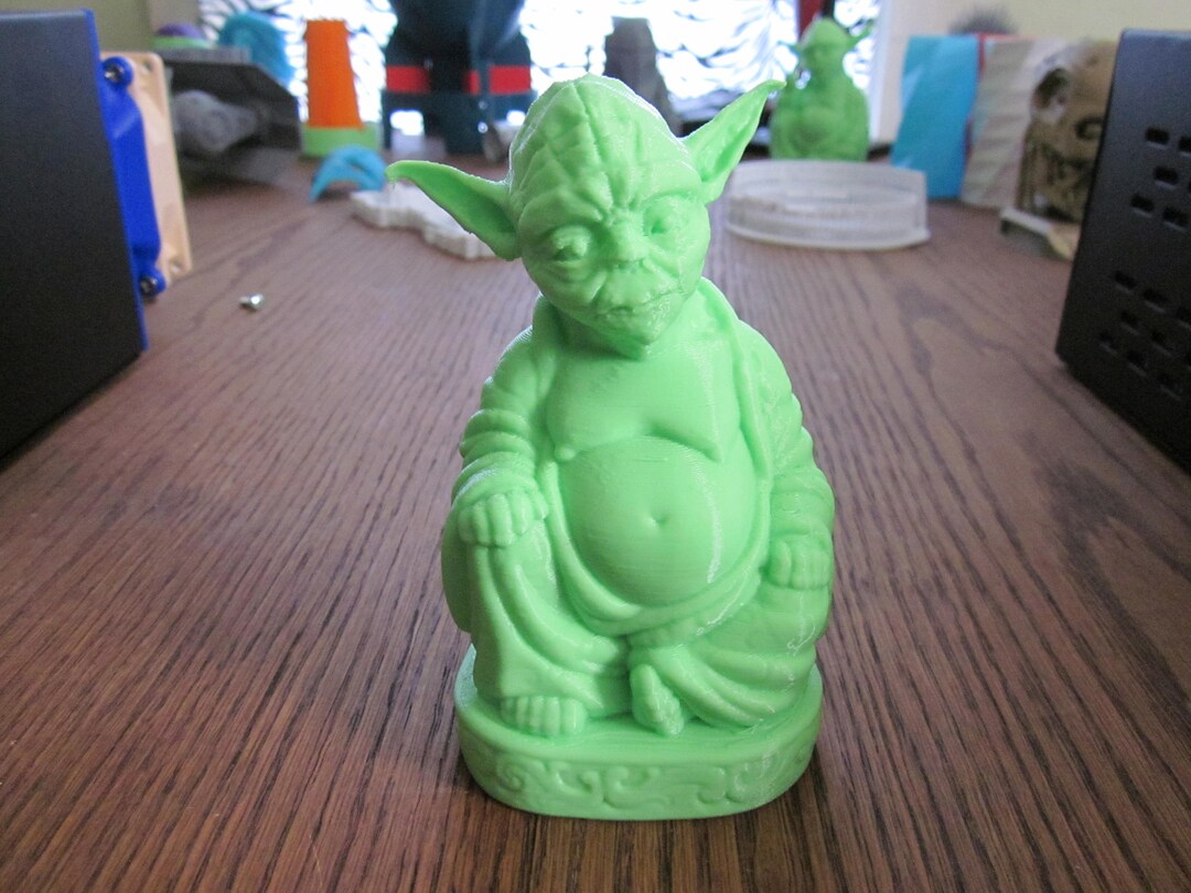 Unique 3D Printed Buddha Yoda Figurine, Geeky Home Decor, Green Yoda ...