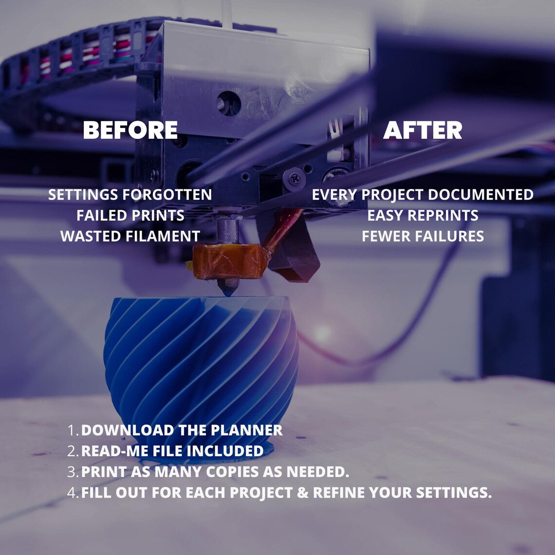 3D Printing Project Planner – Printable Log Book (digital Download) - Etsy
