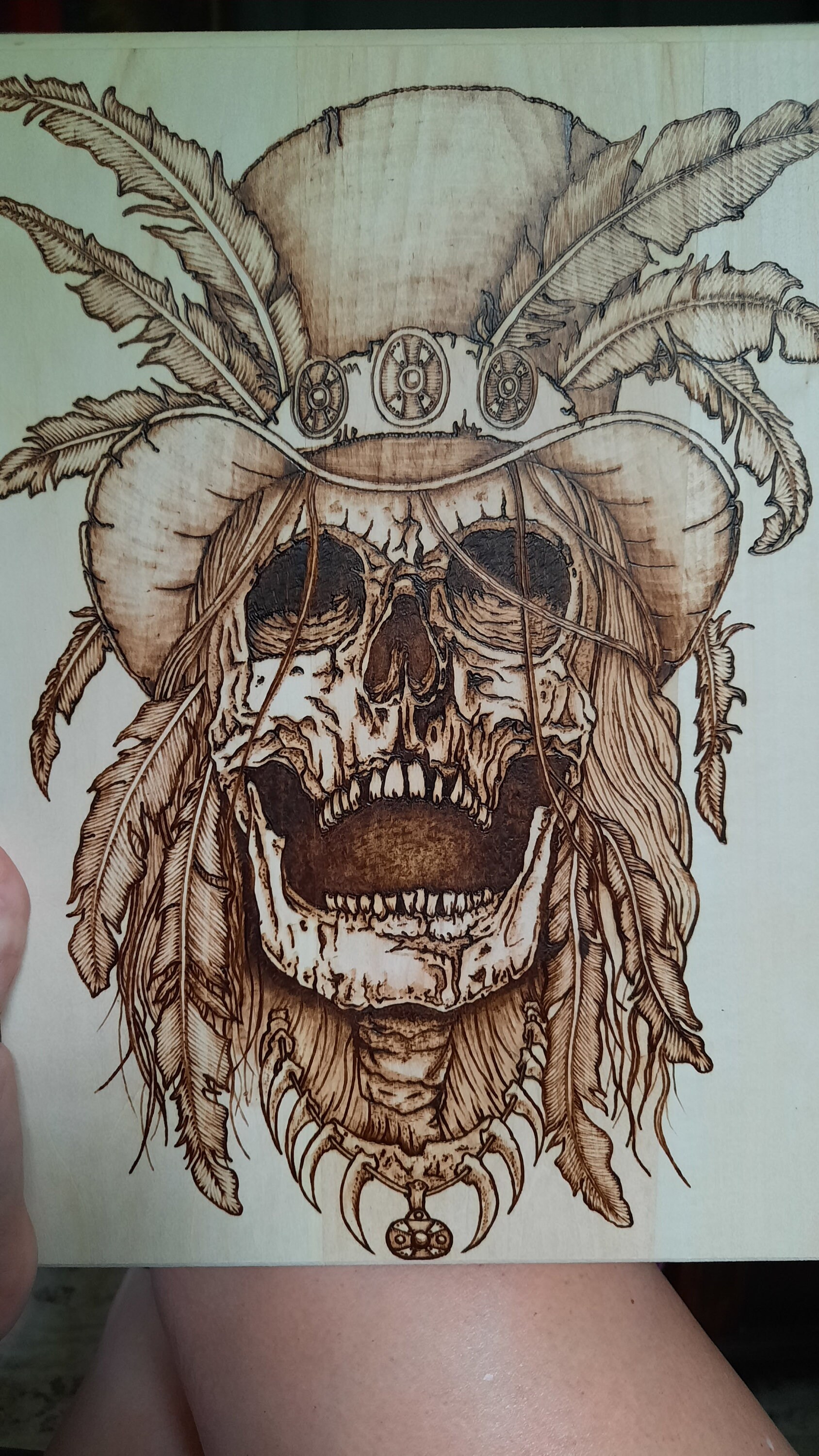 Indian Chief Skull Woodburning - Etsy