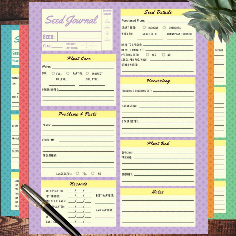 Seed Journal Color Bundle - Etsy