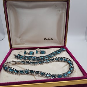 Blue Rhinestone Parure Set in a Pakula Box - Etsy