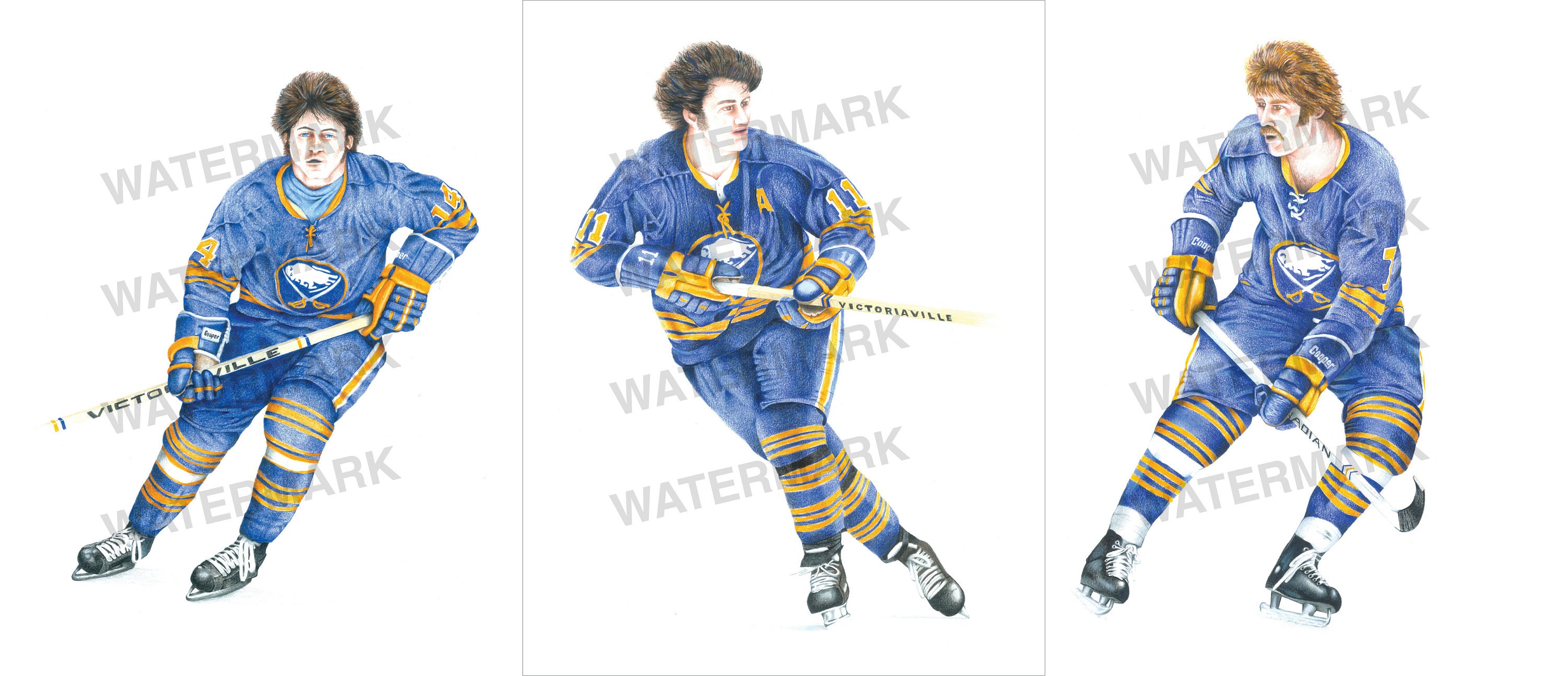 Buffalo Sabres 3 PACK: Gilbert Perreault, Rick Martin & Rene Robert ...
