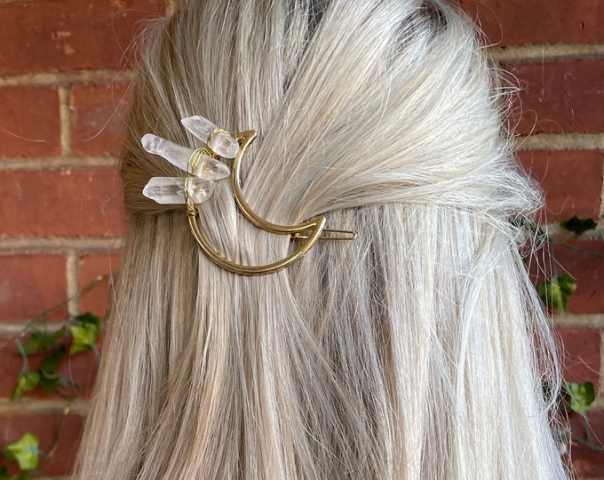 Hair Clip | Crystal Hair Clip | Moon Hair Clip | Witchy Gifts | Moon ...
