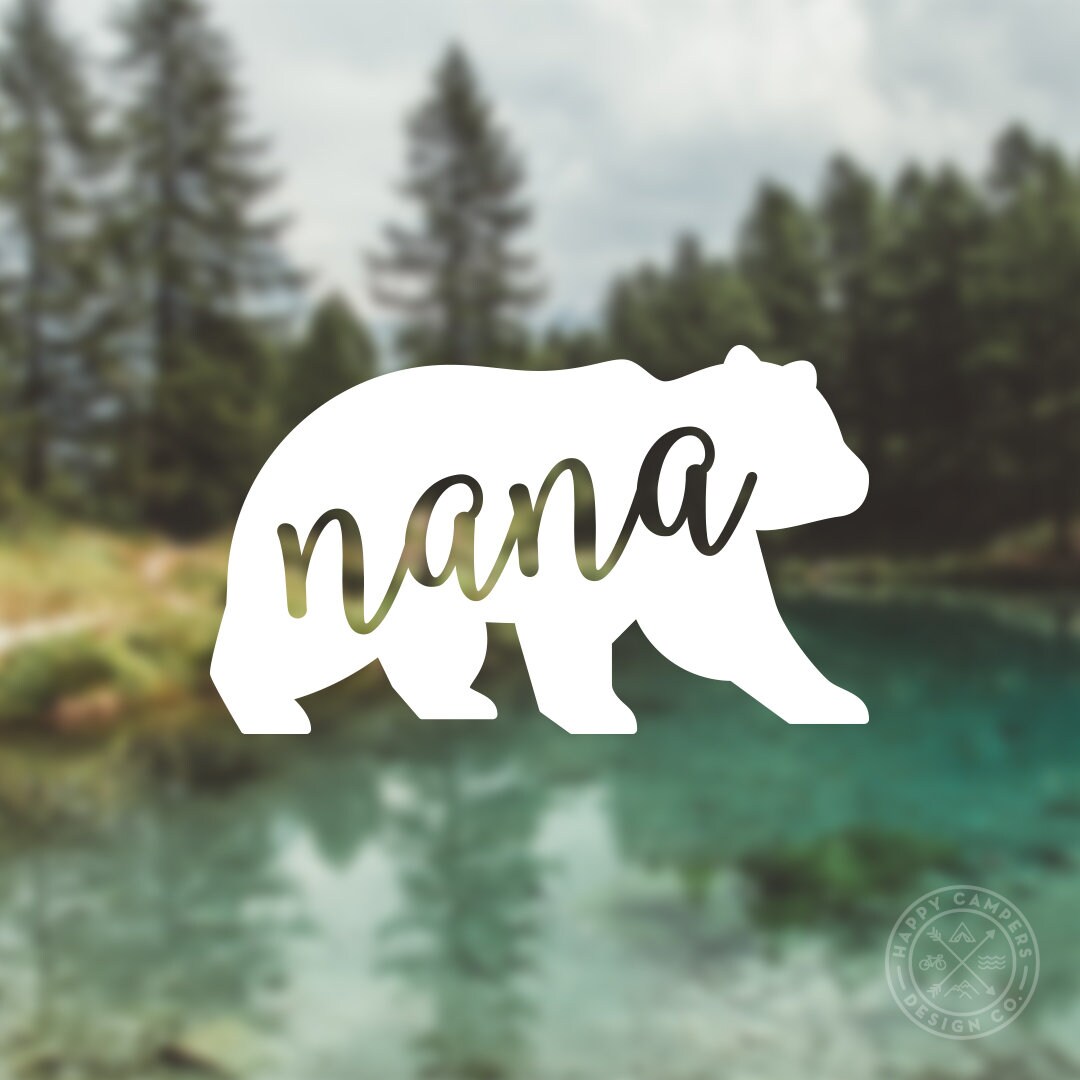Nana Bear Vinyl Decal | Water Bottle Decal | Car Window Decal | Laptop Decal - Etsy