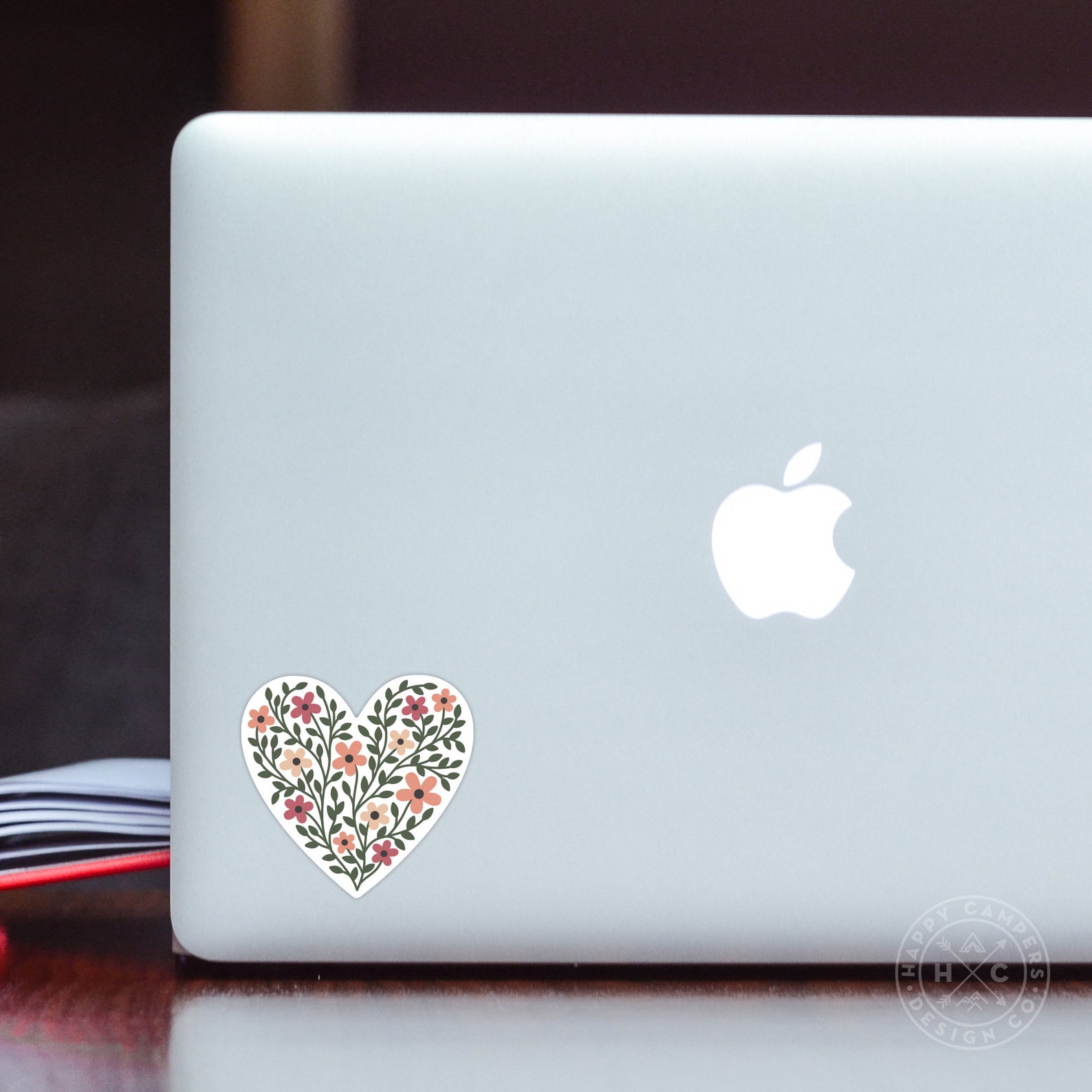 Floral Heart Sticker | Water Bottle Sticker | Car Decal | Laptop Decal ...