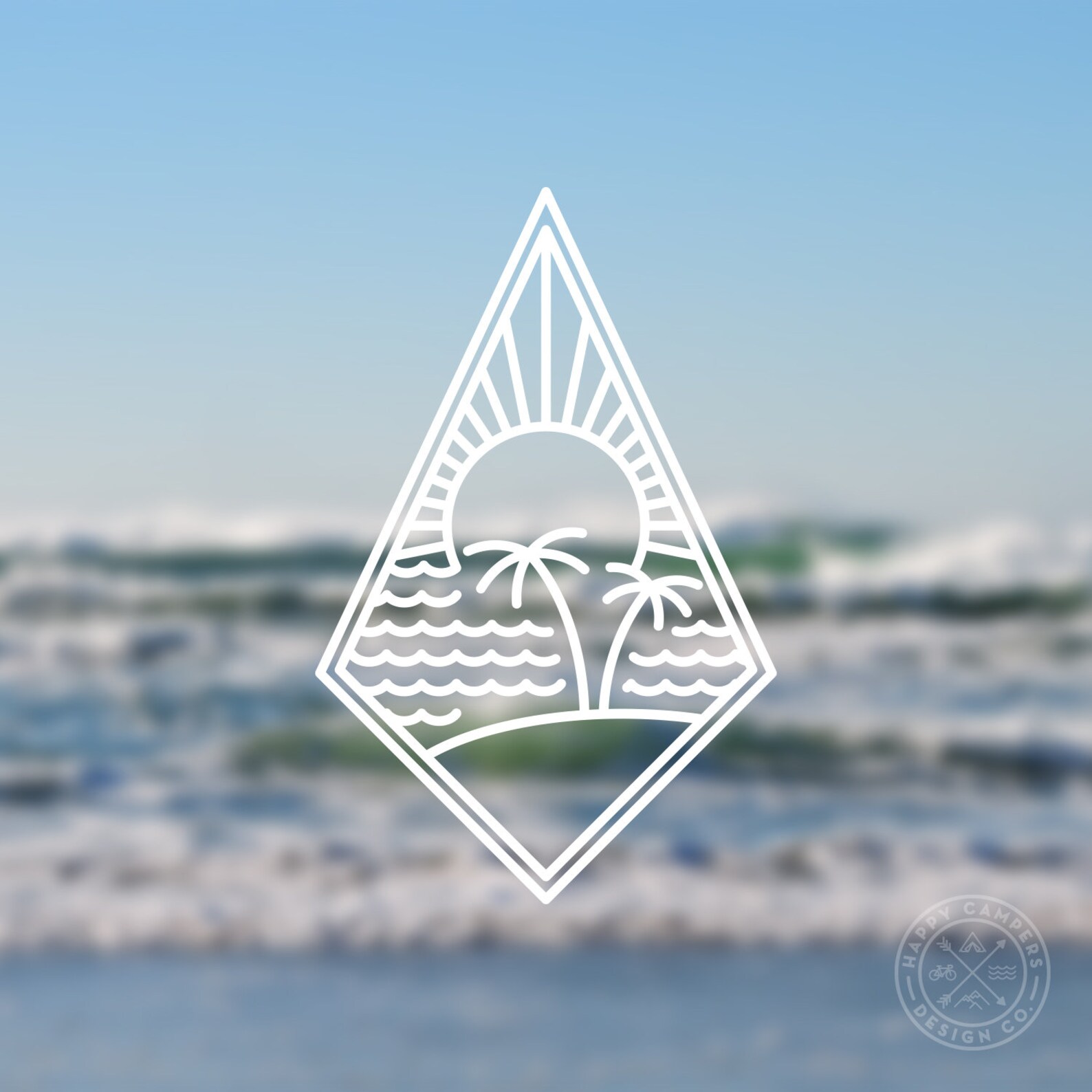 Ocean Badge Vinyl Decal | Water Bottle Decal | Car Window Decal ...