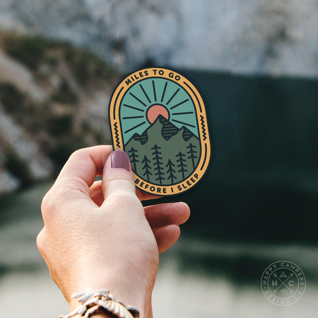 Miles to Go Before I Sleep Sticker | Mountain Sunrise Sticker | Water ...