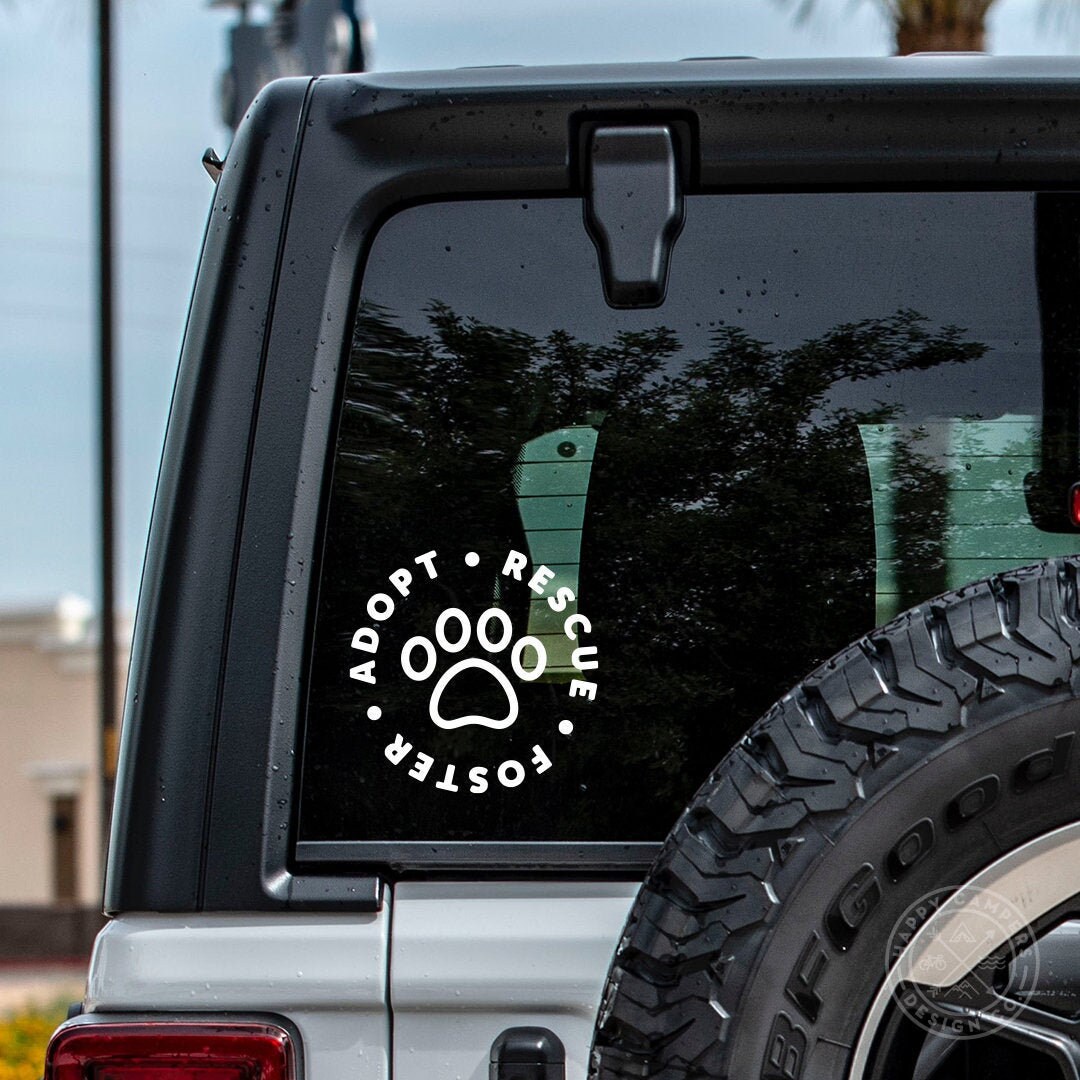 Adopt Rescue Foster Vinyl Decal | Pet Decal | Water Bottle Decal | Car ...