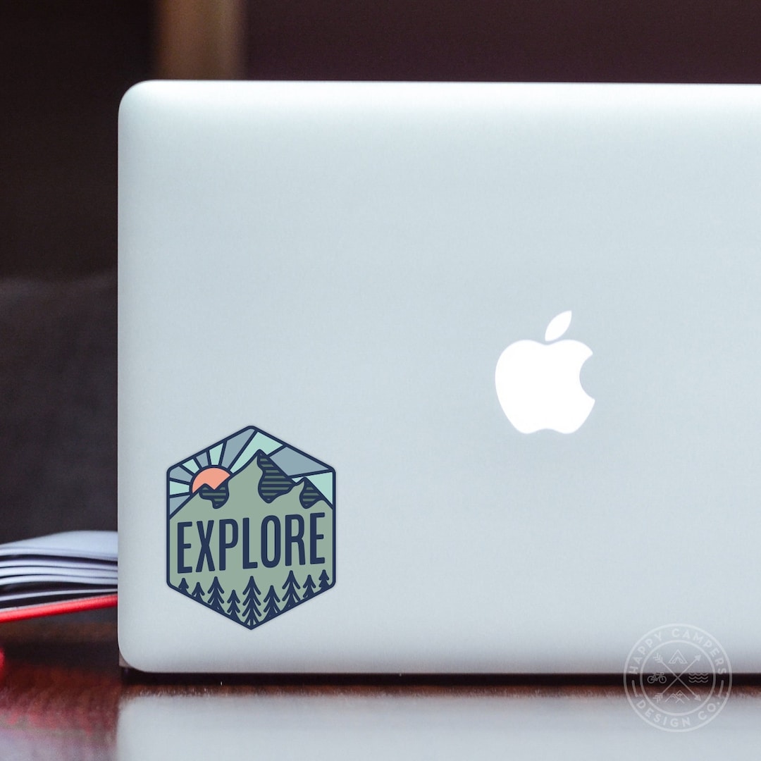 Explore Sticker | Mountain Sunrise Sticker | Water Bottle Decal | Car ...