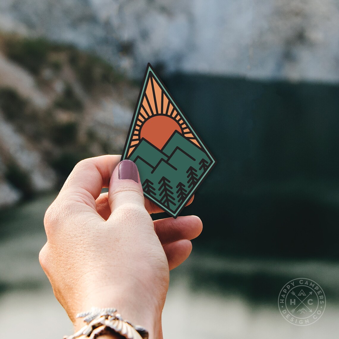 Mountain Scene Sticker | Water Bottle Decal | Car Window Decal | Laptop ...