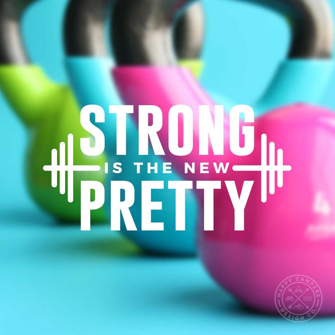 Strong is the New Pretty Decal | Exercise Decal | Water Bottle Decal ...