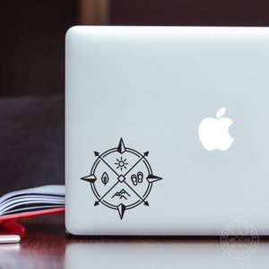 Custom Compass Icon Vinyl Decal | Water Bottle Decal | Car Window Decal ...